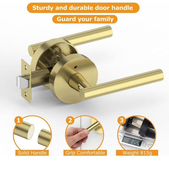 Other | Pack Gold Interior Privacy Door Handles Heavy Duty Interior ...